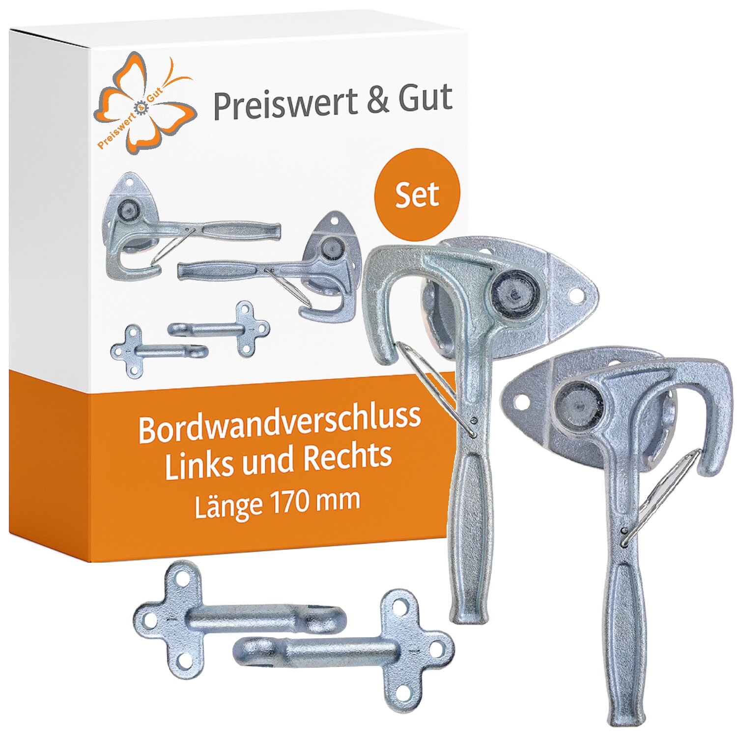 Bordwandverschluss 170 mm links/rechts – Hakenverschluss für Anhänger ...